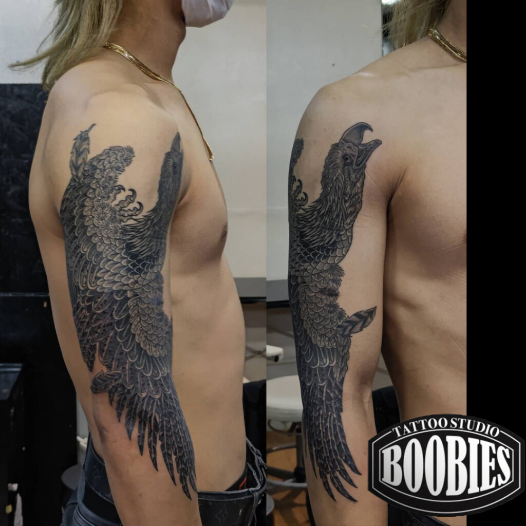 Eagle (wabori) | 名古屋大須のタトゥースタジオ【 BOOBIES TATTOO NAGOYA